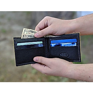 Fully Involved Stitching Firefighter Personalized Tan Turnout Bunker Gear Bi Fold Captain Wallet