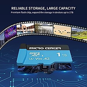 INLAND Micro Center Performance 1TB microSDXC Card, A2 Micro SD Card, UHS-I C10 U3 V30 A2 4K UHD Video Flash Memory Card with Adapter for Smartphones, Tablets, Drones and Action Cameras (1TB)