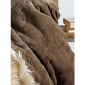 Best Home Fashion Champagne Fox Faux Fur Full Throw Blanket - 58