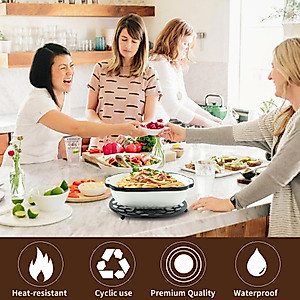 TEAKISS 2 Pack Decorative Round Flower Trivets - 7 Inch Iron Pot Pads, Black Elegant Kitchen and Dining Table Protector, Teapot Stands Holders