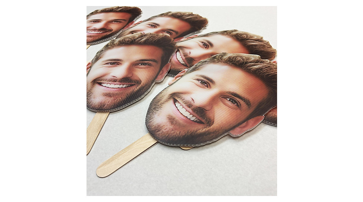 Custom Big Head Cardboard Cutout - Fun Face on Stick
