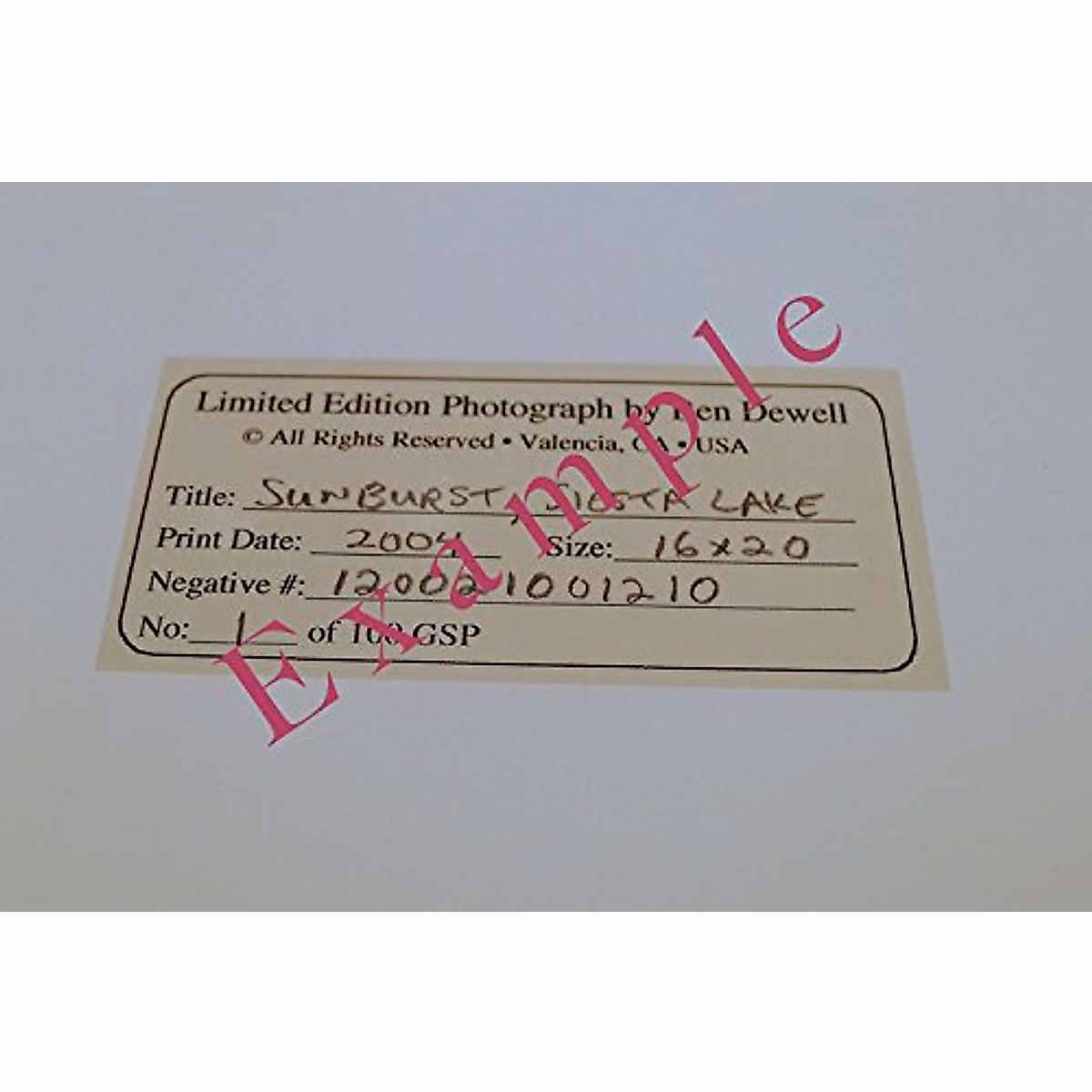 Afternoon, 60 Lake Basin (#2)