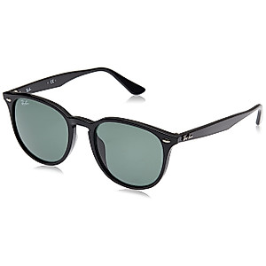 Ray-Ban RB4259F Low Bridge Fit Round Sunglasses, Black/Dark Green, 53 mm