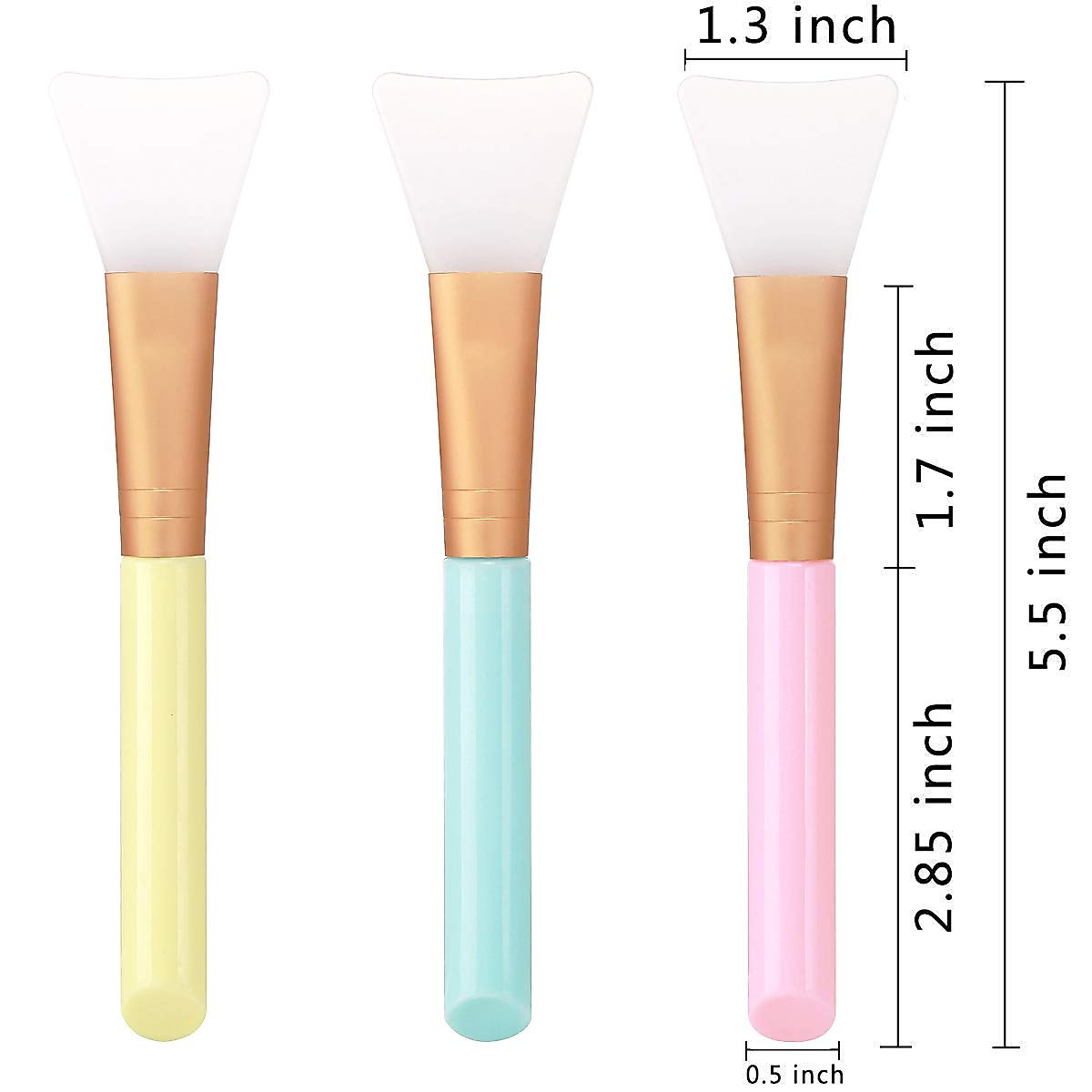 Akstore 5PCS Silicone Face Mask Brush,Mask Beauty Tool Soft Silicone Facial Mud Mask Applicator Brush Hairless Body Lotion And Body Butter Applicator Tools (White)