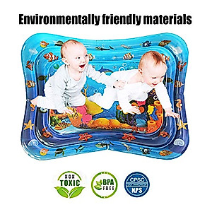 QINGBAO Baby Tummy Time Water Play Mat (Large Size 39.7x31.5)-3 6-9 Years Old Boys and Girls Sensory Development Toys (39.7"x31.5")