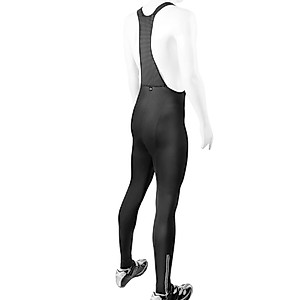 AERO|TECH|DESIGNS | Men's USA Classic Unpadded Thermal Fleece Bib-Tights | Black | Tall Fit | Large
