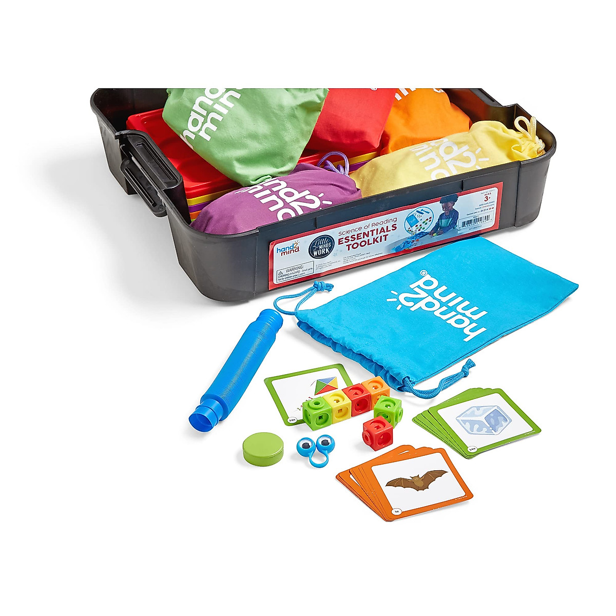 hand2mind Little Minds at Work Science of Reading Essentials Toolkit by Tara West, Decodable Reading Manipulatives, Elkonin Boxes, Letter Sounds, Phonemic Awareness, Preschool Learning (Set of 6)