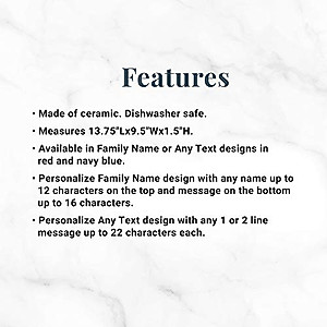 Let's Make Memories Personalized Stoneware Entertaining Platter - For Entertaining - Red Platter - Ceramic Tableware - Customized With Any Message