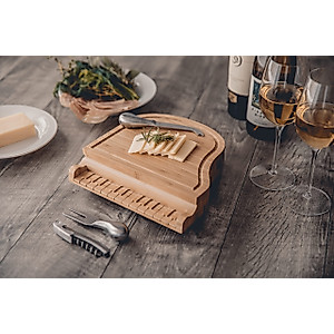 TOSCANA - a Picnic Time brand Piano Cheese Board & Knife Set, Novelty Charcuterie Board with Cheese Knife Set, Cheese Boards Charcuterie Boards, (Bamboo)