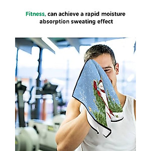 Golf Towel Christmas Snowman Xmas Tree Cardinal Blue,Waffle Pattern Microfiber Club Cleaner Golf Towels with Carabiner Clip for Women Men Dad,Winter Snowflake Golf Towel for Golf Bags,24x16in