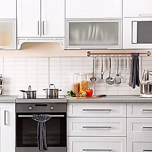 Grey Hand Towels with Hanging Loops - Set of 2 Gray Kitchen Towels, Hanging Kitchen Towels with Hanging Loop, Grey Dish Towels with Loops for Hanging, Oven Towel Loop Without Buttons or Snaps (Long)