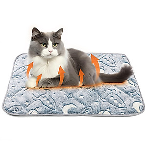 Leekalos Self Warming Cat Bed Self Heating Cat Dog Mat, Ultra Soft Extra Warm Thermal pet Pad for Indoor Outdoor Pets with Removable Cover Non-Slip Botom Washable