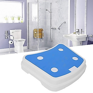 QIRG Shower Stepping Stool, 4 inches Stackable Non Slip Sturdy Removable Portable Bath Step Stool Heavy Duty Child Footstool Toddler Safety Steps with Rubber Foot Pad for Kitchen, Bathroom, Toliet