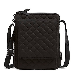 Vera Bradley Women's Cotton Mini Hipster Crossbody Purse With RFID Protection, True Black, One Size