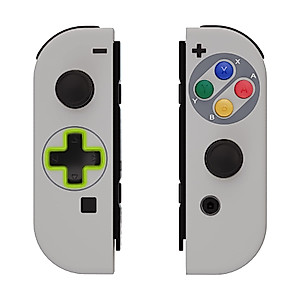 eXtremeRate SFC SNES Classic EU Style Joycon Housing Shell (D-Pad Version) with Colorful Buttons for Nintendo Switch, Replacement Faceplate for Nintendo Switch Dock – Joy-Con Dock NOT Included