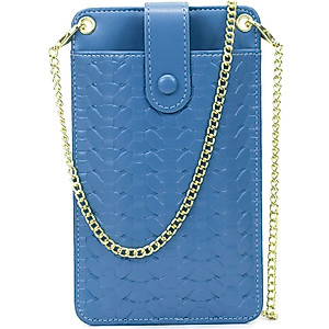 JIEGUB Cell Phone Purse Small Crossbody Bags for Women PU Leather Phone Pouch Card Slot Holder Wallet Case for 14 13 12 11 XR XS 8 7 Samsung Galaxy S22 S21 S20 S10 S9 S8 A13 A32 A42 A02S-Blue