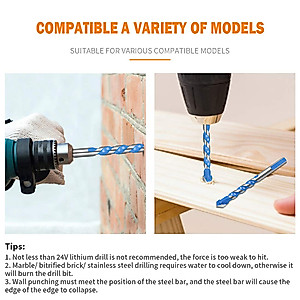 Puimentiua 7pcs/5pcs Triangle Drill Bit Sets, Multifunctional Overlord Handle Industrial Strength Drill Bit Set for Brick, Glass, Ceramic, Granite, High-Carbon Steel, Concrete, Wood