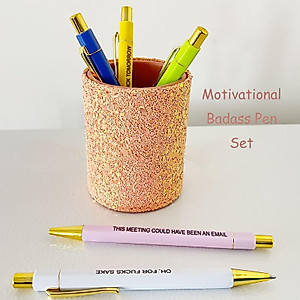 Mementofor Motivational Badass Pen Set, Funny Pens Swear Word Daily Pen Set for Women, Motivational Pens For Badass Babes, Inspirational Pens Funny, School Office Home Funny Office Gifts (A)