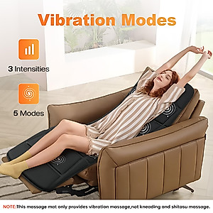 CILI Massage Mat Full Body,Massager Chair Pad,10 Vibration Motors & 5 Massage Modes,Back Massager for Bed,Massage Mattress Pad for Back,Heating Pad with Auto Shut Off, Gifts for Men,Women,Black