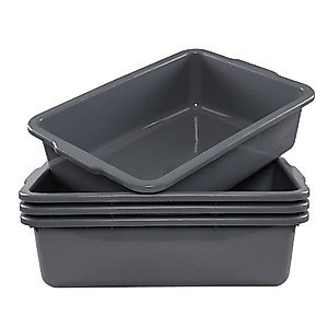Vcansay 34 Quart Plastic Bus Tubs Commercial, Large Bus Box, 4 Packs