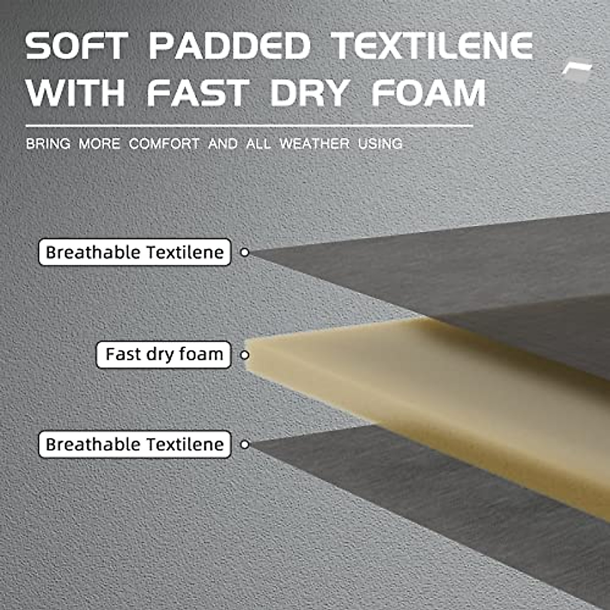 Domi Patio Outdoor Sling Chairs Set of 2, Folding Chairs Outdoor Reclining Camping Padded Chairs with Armrest Adjustable High Backrest Portable Chairs