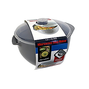 Dependable Industries inc. Essentials Microwave Soup and Stew Maker Microwave Bowl with Spout and Splash Cover Cook Meals In Minutes Rice Pasta Cereal Oats and More 1.2L