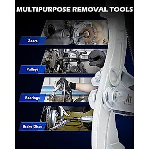 Orion Motor Tech Gear Puller Set, 3" 4" 6" 8" 3 Jaw Puller Kit for Pulley Gear Bearing Flywheel Removal, Heavy Duty Pulley Puller with Reversible Jaws 4 pcs Bearing Puller Tool Kit