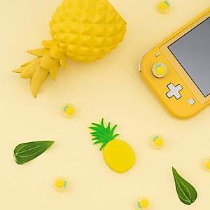 GeekShare Fruit Theme Thumb Grip Caps,Compatible with Nintendo Switch & Switch Lite Only,Soft Silicone Joystick Cover,4PICS -- Carrot and Pineapple