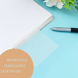 300Pcs Transparent Sticky Notes Clear Sticky Notes Waterproof self-Adhesive Translucent Sticky Notes