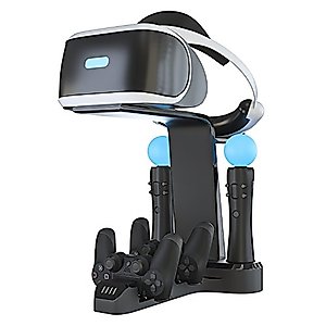 Skywin VR Charging Stand - PSVR Charging Stand to Showcase, Display, and Charge Your PS4 VR (PS4 Controller)
