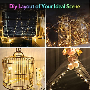 4 Pack 20FT 60LED Battery Operated Fairy Lights with Timer, Waterproof Battery String Lights Outdoor Indoor, Battery Twinkle Lights for Bedroom Wedding Birthday Party Chirstmas (Warm White)