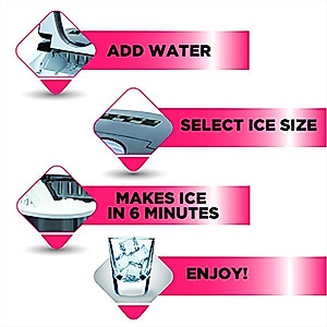 Frigidaire, 26 Lbs Portable Compact Icemaker, Ice Making Machine, Black