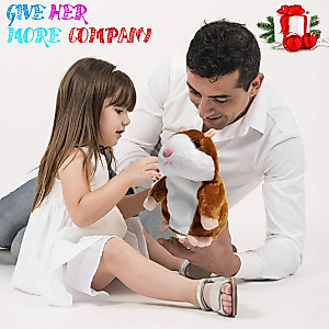 Tockrop 2 Pack Talking Hamster Mouse Plush Interactive Toy Repeat What You Say Mimicry Pet Talking Record for Early Learning