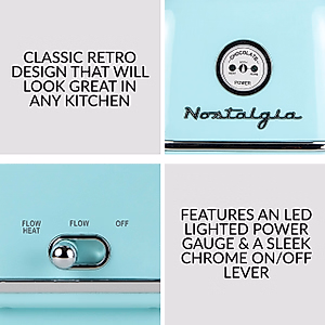 Nostalgia 4 Tier Electric Chocolate Fondue Fountain Machine for Parties - Melts Cheese, Queso, Candy, and Liqueur - Dip Strawberries, Apple Wedges, Vegetables, and More - 32-Ounce - Aqua