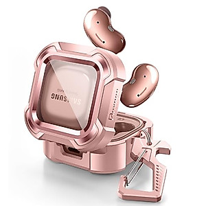 Dexnor Compatible with Samsung Galaxy Buds 2 Pro Case(2022)/Galaxy Buds 2 Case(2021)/ Galaxy Buds Live Case(2020)/ Galaxy Buds Pro Case(2021) Clear Hard PC & Silicone 360 Full Body Case- Pink