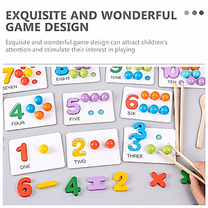 3PCS Wooden Tweezer Tongs Wooden Peg Board Beads Game Clips Counting Matching Game Beads for Montessori Sorting Toys