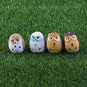 Toyvian 12pcs Mini Owl Figurines Miniature Garden Figurines Owl Garden Decoy Animal Dollhouse Ornament for Micro Landscape Bonsai Decor