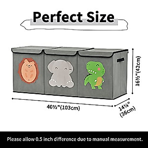 GRANNY SAYS Toy Storage Bin, Extra Large Toy Box, Gray Storage Bins with Lids, Toy Chest for Boys Girls Storage Stuffed Animal Storage, Toy Organizers and Storage, Dark Gray, 1-Pack