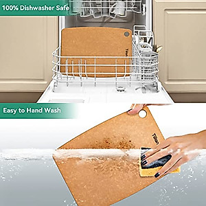 Tiilan Wood Fiber Cutting Board - Dishwasher Safe, Natural Color, 11.7 x 8.4 Inch