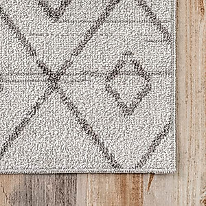 nuLOOM Audrey Machine Washable Geometric Moroccan Area Rug, 5x8, Ivory