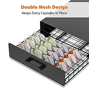 Storage Drawer for Bartesian Pods, ZECENN Cocktail Pod Holder for Bartesian Capsules Compatible with Bev by BLACK+DECKER Cocktail Machine, Hold 36 Pods, Countertop Organizer Bar Accessories- Black