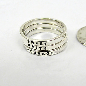 Personalized Sterling Silver Ring, Stacking Rings - 2.4 mm wide