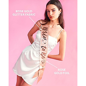 xo, Fetti Rose Gold Glitter Bachelorette Party Sash - Bride To Be | Bachelorette Party Decorations, Bridal Shower, Bride Gift