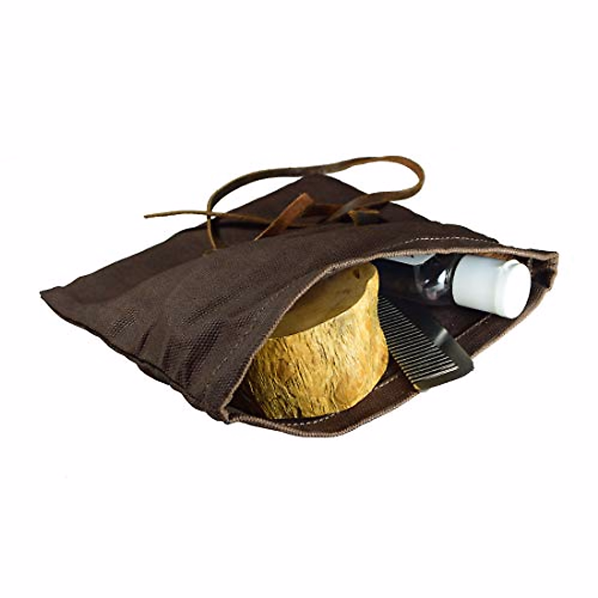 Hide & Drink, Survival Roll Top Pouch, Multipurpose Bag, Lightweight Case, Outdoor Accessories, Classic Traveling & Camping Essentials, Waxed Canvas, Handmade (Honey Bourbon)