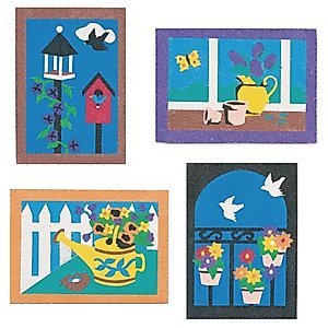 S&S Worldwide Sand Art Boards 5" x 7" - Garden (Pack of 12)