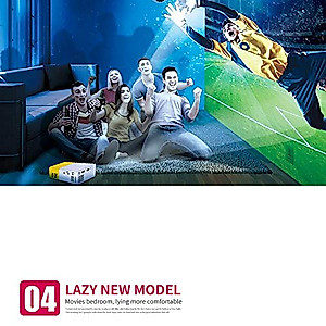 Mini Movie Projector, 24-60 Inches Screen 1080P Portable Projector Compatible with USB| Laptop| Phone, Built-in Speaker, LED Light Source, Electronics Tech Gadgets, Mini TV, Cool Stuff (Black)