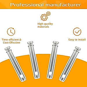 4 Pack Sunluway S07070200 Cat 1 Top Link Pin 3/4 in Dia Pin 5-1/2 Top Link Pin Hitch Pin Accessories for Tractors