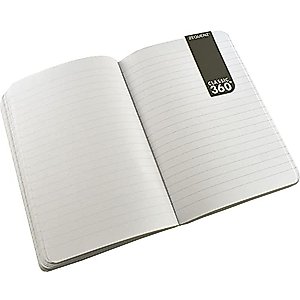 Zequenz Classic 360 Signature Series, Size: Medium, Color: Black, Paper: Ruled, Soft Cover Notebook, Soft Bound Journal, 4.9" x 7", 200 sheets / 400 pages, Ruled, Lined paper