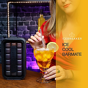 ICEBREAKER POP - 4 IN 1 - DISPENSER - MAKER - BIN - ICE PACK - Make And Serve Ice Without Ever Touching The Ice - The Sanitary Silicone Ice Tray for Freezer With Lid - Ice Cube Tray