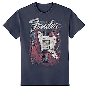 Collections Etc Fender Stratocaster Electric Guitar Vintage T-Shirt Blue
